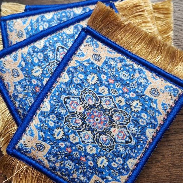 Beautiful Turkish Carpet Coasters, Persian Rug Coasters, Mug Rug ...