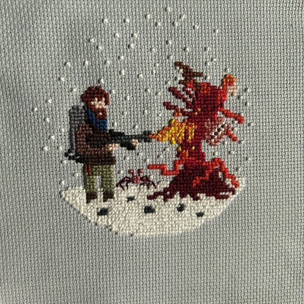 5" Macready and the Thing (the Thing) Cross Stitch Pattern - Etsy
