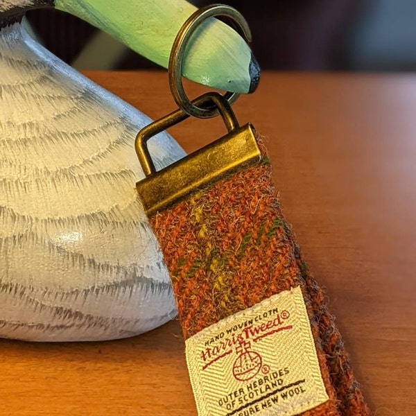 Harris Tweed Keyring Fabric Hoop/loop Key Ring Fob Scottish Gift Mens ...