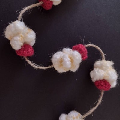 Crochet Popcorn Garland Pattern, Farmhouse Garland Pattern, Christmas ...