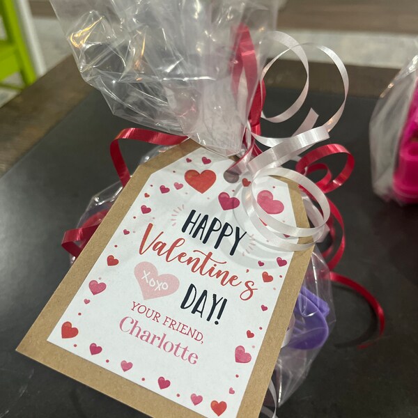 Hearts Valentine's Day Tag, Editable Hearts Tags Valentine's Day ...