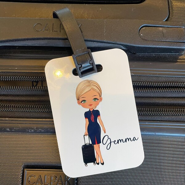 Cabin Crew, Airline, Bag Tag, Aviation, Luggage Tag, Personalised Gift ...