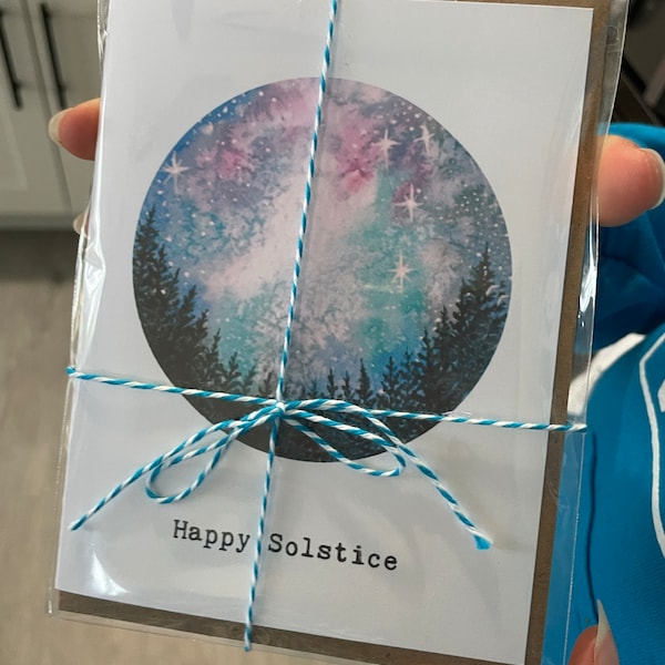 Solstice Cards | Set of 4, 6 or 8 | Solstice Notecards | Winter ...