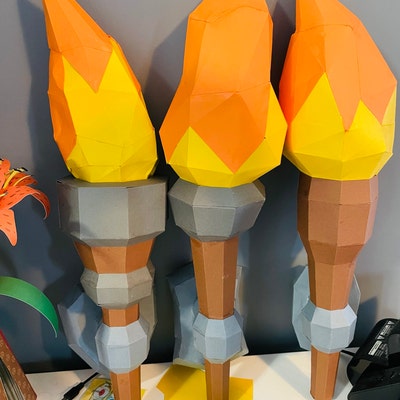 Antorchas Papercraft 3D DIY artesanías de papel de bajo polietileno ...