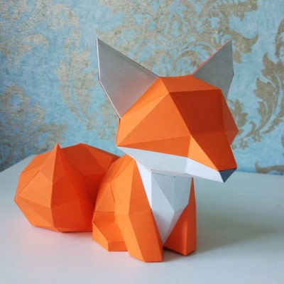 Fox Paper Model,papercraft , DIY , Low Poly , PDF Papercraft , Fox ...