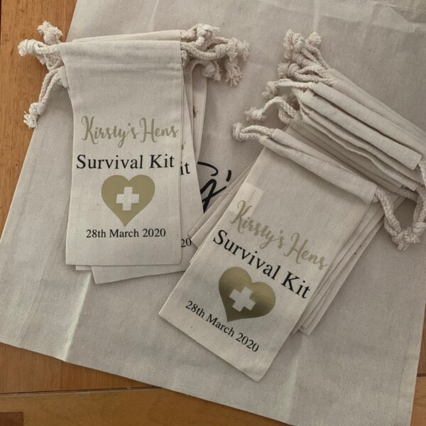 Hens Survival Kit Personalized Favor/hens Favor Bag/survival Kit Favor ...