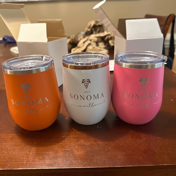 Personalized Yeti W/ Lid or Polar Camel Wine Tumbler, Sonoma Napa ...