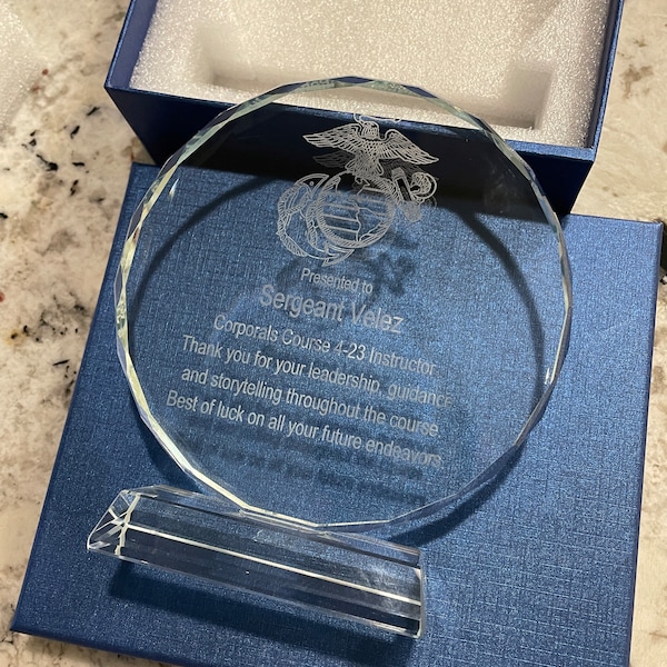 Custom Best Man Award Round Custom Crystal Trophy, Father's Day Gift ...