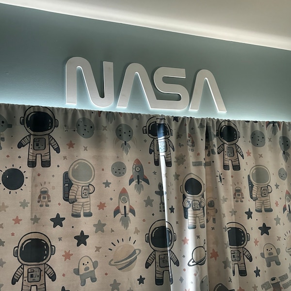 NASA Sign Cutout - NASA Letters Boys Room Decor - Space Decor - Large ...