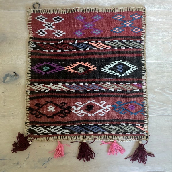 Vintage Patchwork Kilim Wall Hanging Rug, Ethnic Turkish Vertical ...