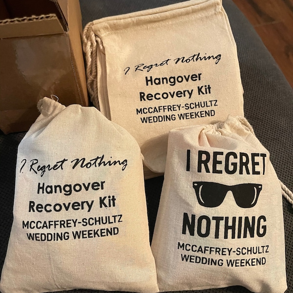 No Regrets Hangover Kit,personalized Bachelorette Favors, I Regret ...