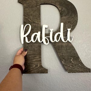Wooden Outlined Name Sign L Nursery Name Sign L Custom Name Sign L 3D ...