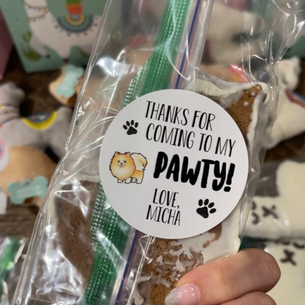 Dog Birthday Pawty Stickers, Puppy Birthday, Dog Theme, Dog Party, Dog ...