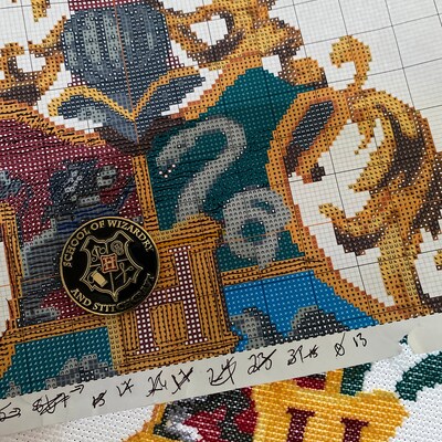 School of Wizardry & Stitchcraft Needle Minder shiny Gold Finish Cross ...