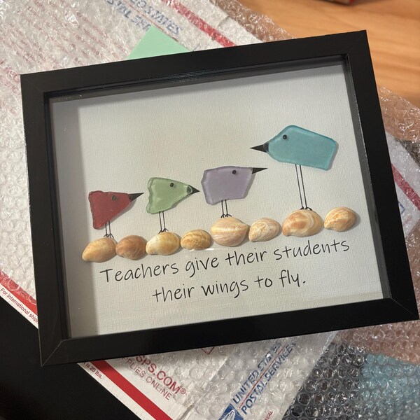 Seashell Butterfly, Seashell Collage Art, 12x12 Seashell Shadowbox ...