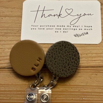 Minimalist Neutral Badge Reels Handmade Polymer Clay - Etsy
