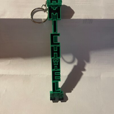 Minecraft Creeper Personalized Custom Name Tag Keychain - Etsy