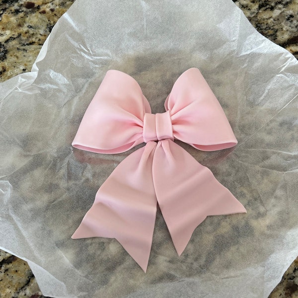 Cake Decoration Light Pink Bow Gum Paste Fondant for Birthday Cake - Etsy