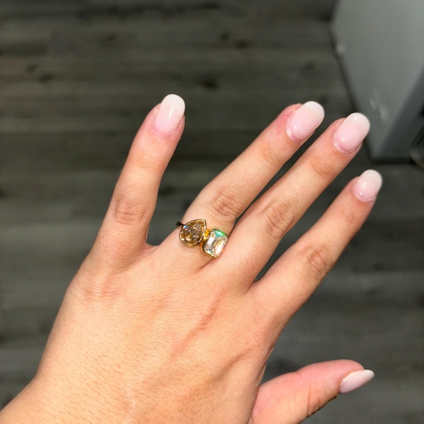 Diamond Eternity Wedding Ring 14k Solid Gold Baguette Ladder Ring ...