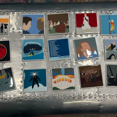 Set of 4 or 6 Movie Coasters With Original Minimalist Artwork Ceramic W ...