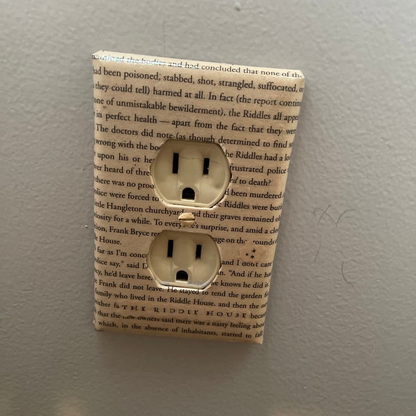 Book Page Wall Light Switch Plate, Light Switch Cover, Home Decor ...