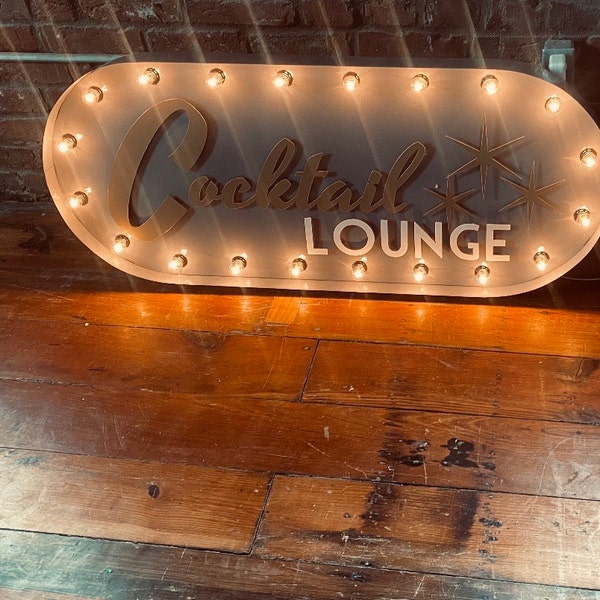Cocktail Marquee Sign, Customizable Light up Sign - Etsy