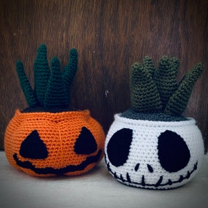 Halloween Crochet PATTERN Set 5 in 1, Halloween Fake Plants, Halloween ...