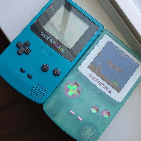 Custom IPS V3 Backlit Nintendo Gameboy Advance Clear Blue/sky Blue Opal ...