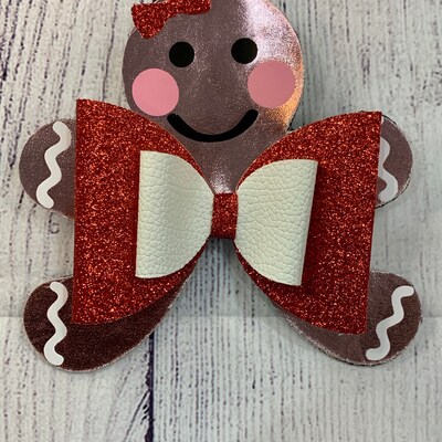 Christmas Gingerbread Bow Template, Christmas Bow SVG, Christmas SVG ...