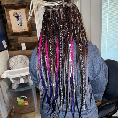 Wool Double Ended Single Ended Dreadlocks Fox Ombre Orange on Black ...