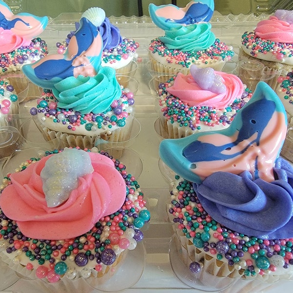 Hard Candy Edible Sugar Shells - Very Detailed - Cupcake or Cake Topper ...