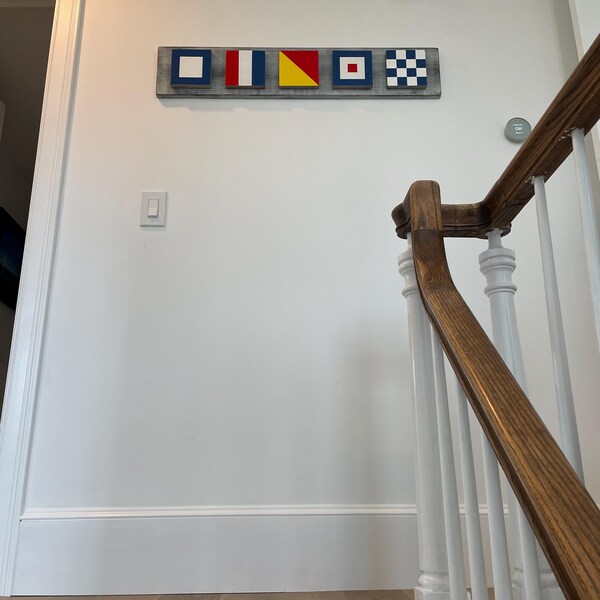 Personalized Nautical Flag Sign – Handcrafted Wood Decor, Personalized ...