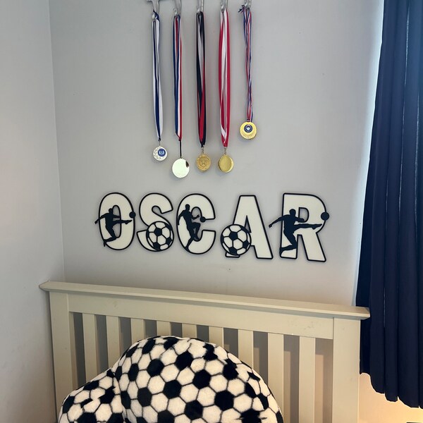 Wooden Football Room Sign, Football Letters, Initial Letters ...