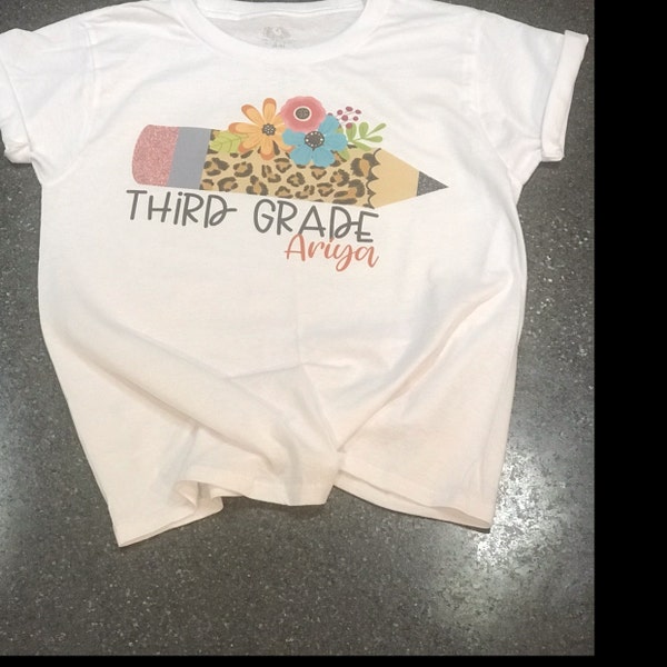 3rd Grade Leopard Pencil Clipart, Back to School, PNG File for ...