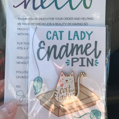 Cat Lady Enamel Pin Mothers Day Gift Gift for Her Cat Pin Cat Enamel ...