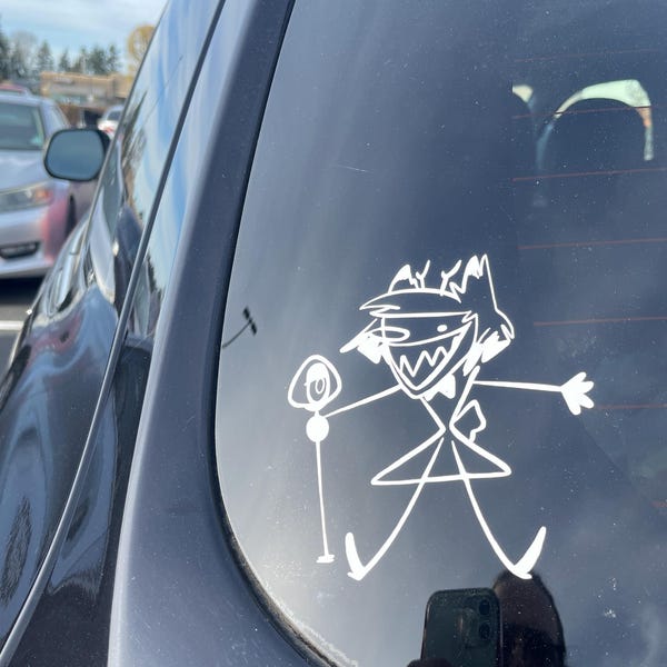 Hazbin Alastor Doodle Decal Car Decal Alastor Hazbin Hotel Car Sticker ...