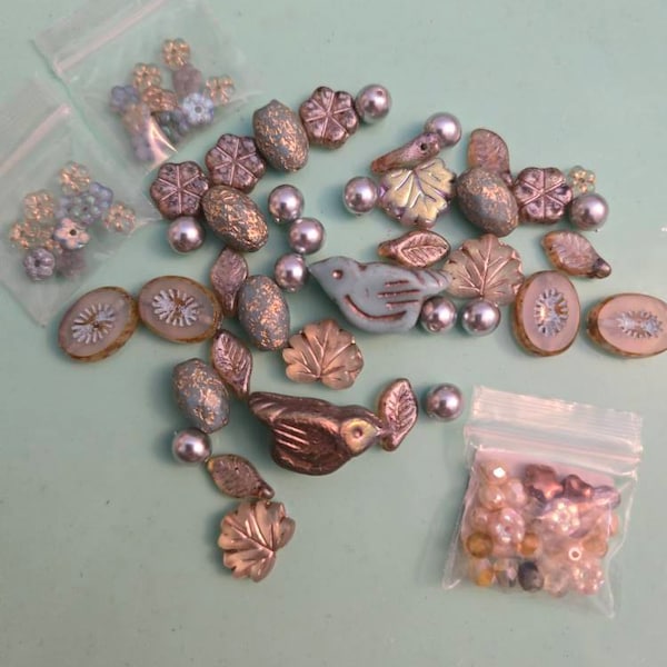 Carolina Blue Bead Mix, Laser Tattoo Crown Bead, Mixed Lot Blue Purple ...