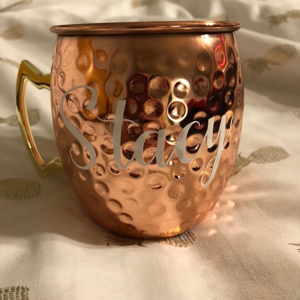 Personalized Moscow Mule Mug | Custom Hammered Copper Mug | Customized ...
