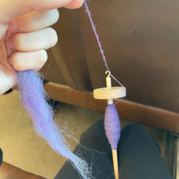 Drop Spindle Kit for Beginner W/ Fiber Top Whorl Handspinning Spindling ...