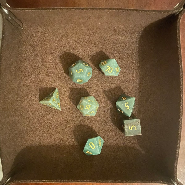 Natural Green Jade Dnd Dice Set| Gemstone D20 Dice Set| Dungeons and ...