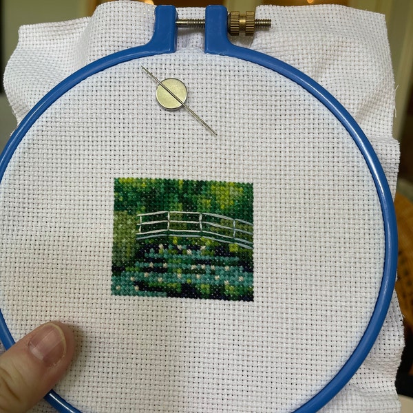Monet Japanese Bridge, Small Mini Art Cross Stitch Pattern - Etsy UK