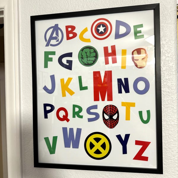 Superhero Alphabet DIGITAL DOWNLOAD, Avengers, Captain America, Hulk ...