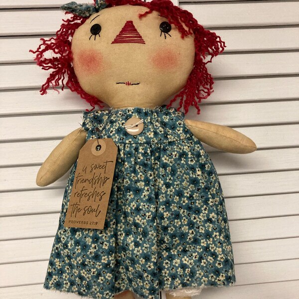 My Lil Raggy Epattern...primitive Country Raggedy Craft Cloth Doll ...