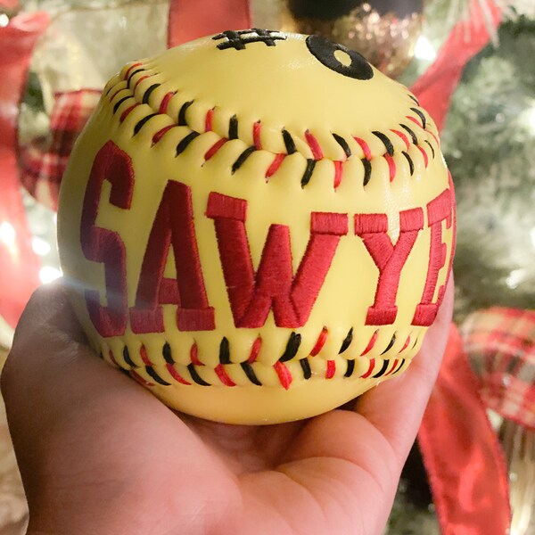 Personalized Softball, Monogrammed Softball, Softball Gift, Coach Gift ...
