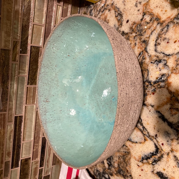 Modern Ceramic Bowl, Ceramic Bowl, Turquoise Bowl, Gray Brown Ceramic ...