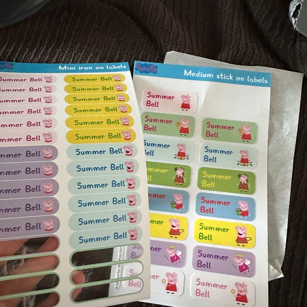 50 or 123 Stick on Name Labels, School Name Stickers, School Name Tags ...