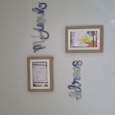 Knitted Wire Name Sign, Custom Wire Words, Name Sign for Nursery, Rope ...