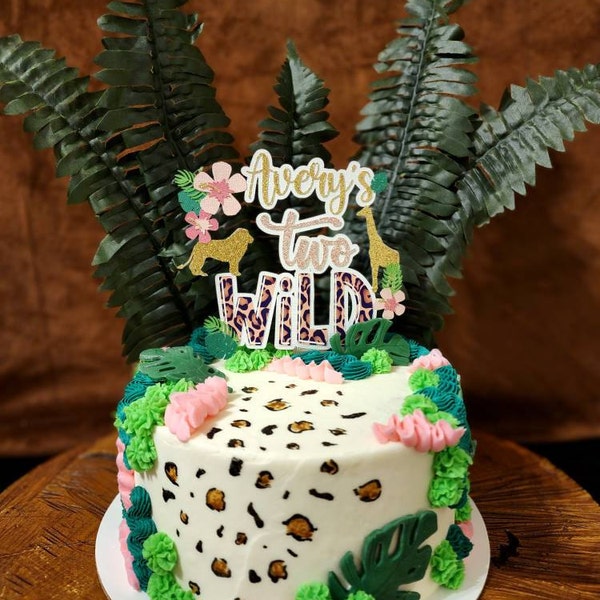 Two Wild Cake Topper, Safari Cake Topper, Safari Birthday Theme ...