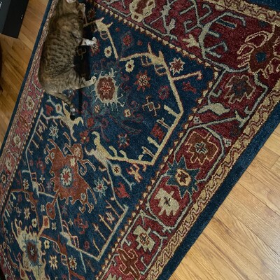 Antelope Rug Blue Wool Area Rug Runner Handmade, Grey Antelope 8x10 ...