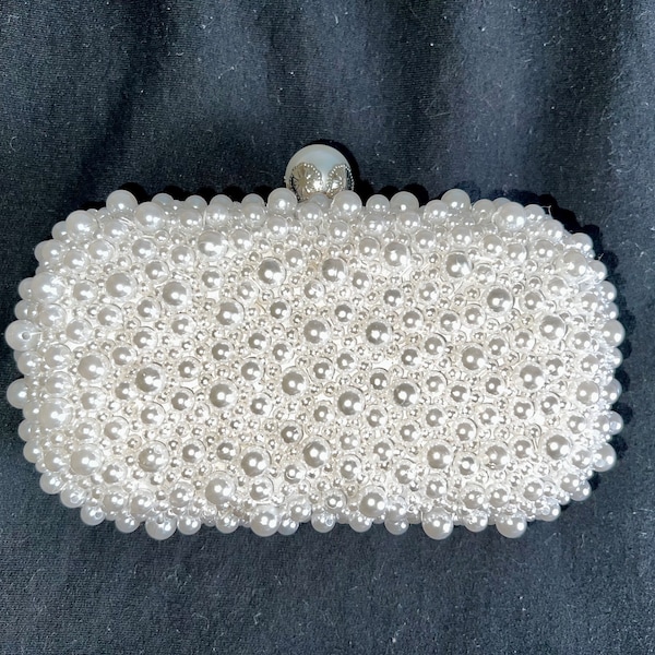 Pearl Clutch Bag, Pearl Evening Bag, Bridal Clutch With Pearls, Beaded ...
